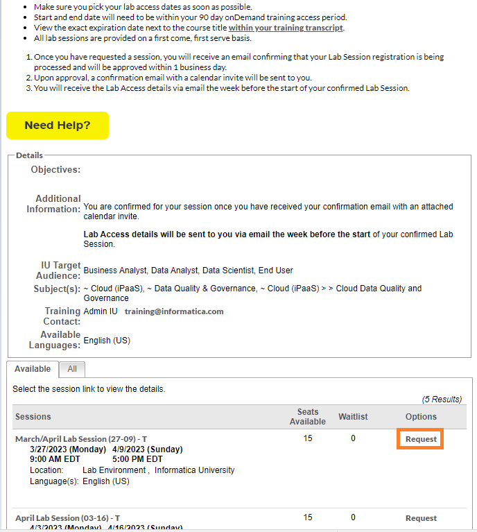 Lab Environment Access - LAB SESSION – Informatica University Support